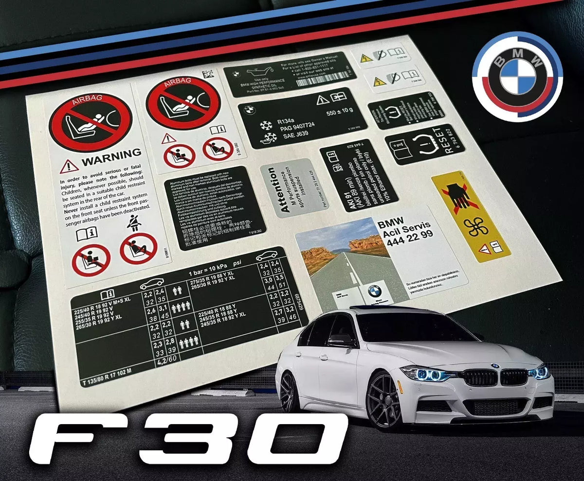 BMW F30 Compatible Decal Set Stickers All Models Best Quality – Bamboli LTD