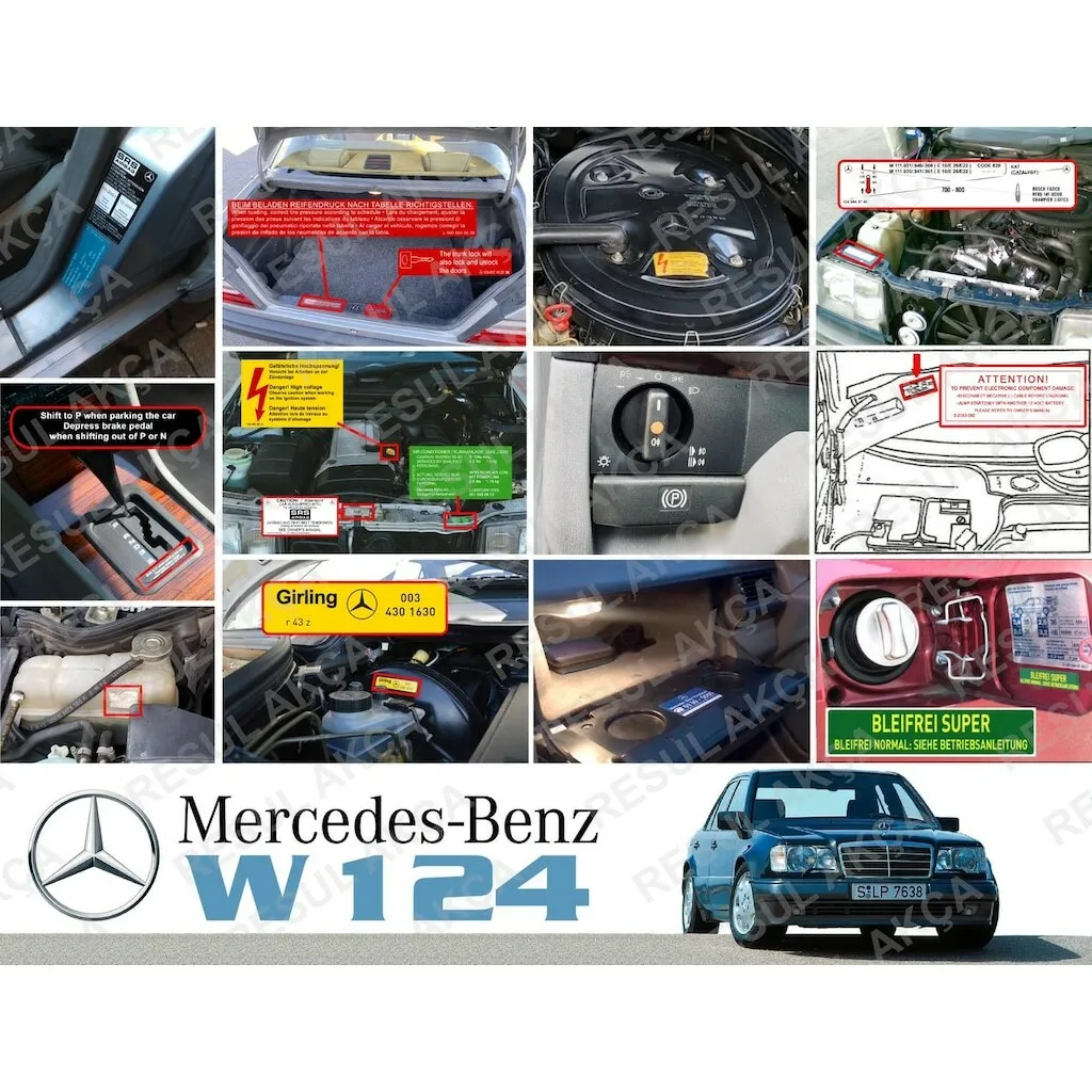 Mercedes-Benz W124 E Class Compatible Decal Set Stickers All Models Be ...